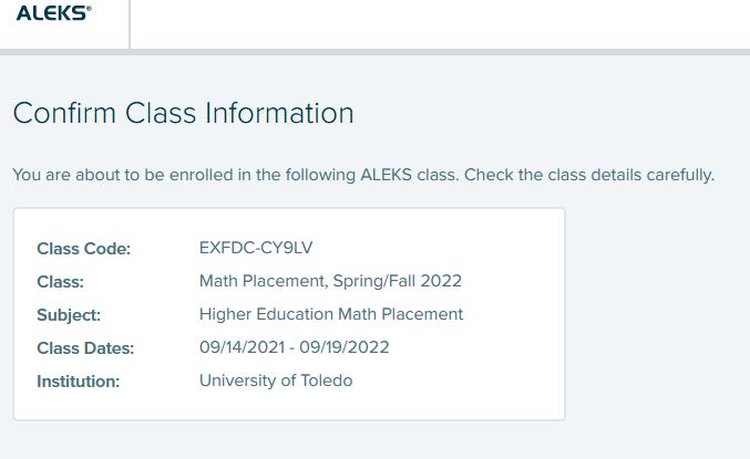 ALEKS PPL Student Registration Instructions