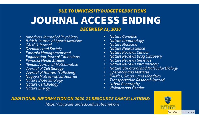 Welcome to the University of Toledo Libraries