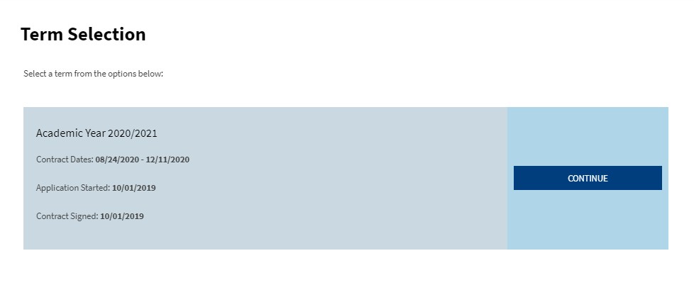 New Student Housing Application